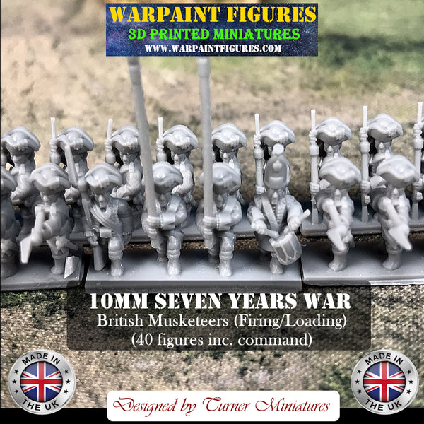 WPF - 3D Printed 10mm SYW British Musketeers (Firing/Loading) - Warpaint Figures