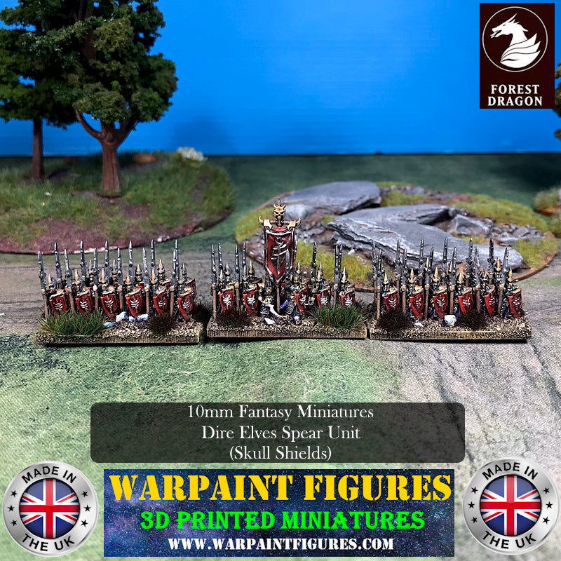 3D Printed 10mm Dire Elves Miniatures For Warmaster or KOW - Warpaint ...