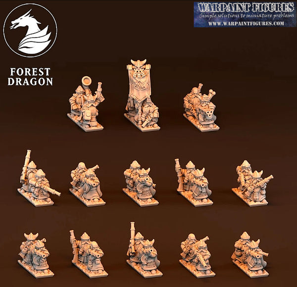 10mm Dwarf Muketeers Regiment - Forest Dragon Miniatures - Warmaster ...