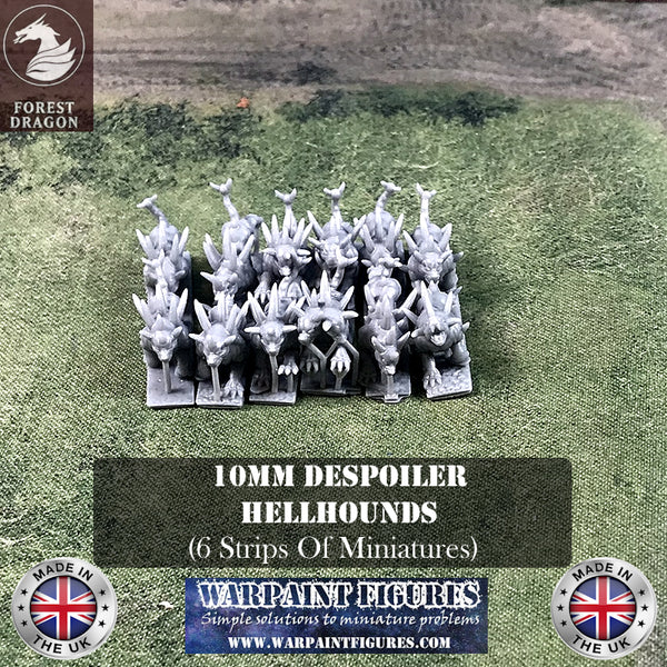Warpaint Figures - 10mm Chaos Hell Hounds Warmaster Miniatures