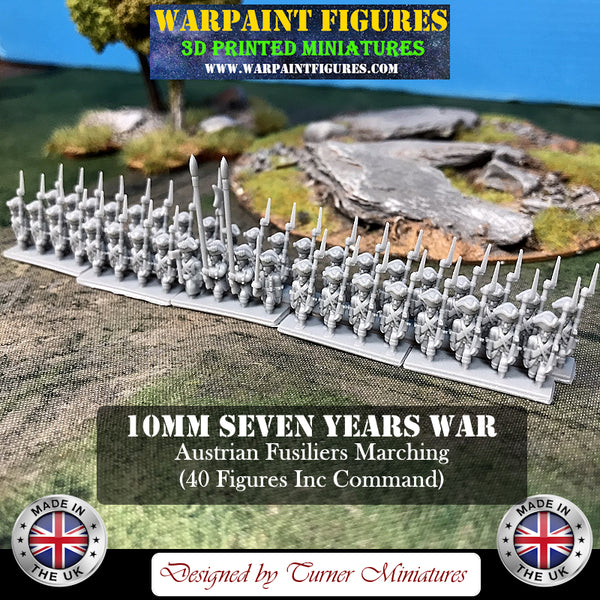 Warpaint Figures - 3D Printed 10mm SYW Austrian Fusiliers (Marching)