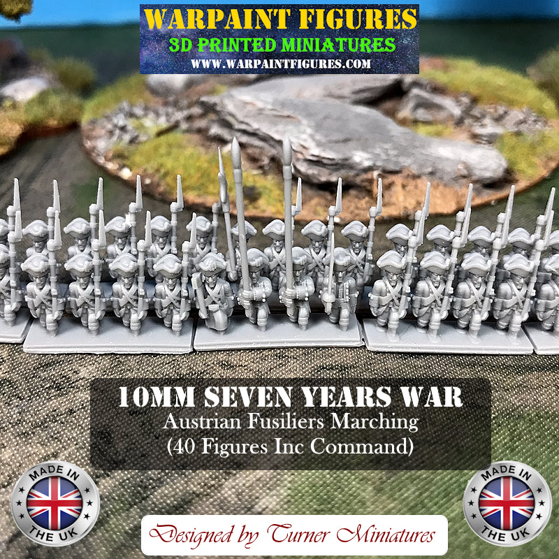 WPF - 3D Printed 10mm SYW Austrian Fusiliers/Musketeers (Marching ...