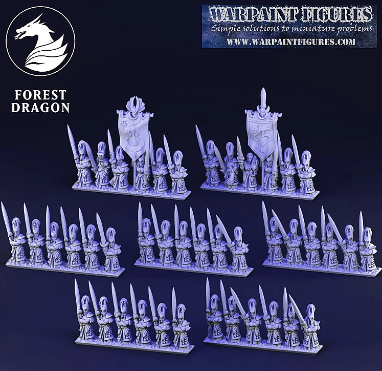 3D Printed - 10mm Noble Elves for Warmaster - Forest Dragon - Warpaint ...