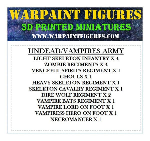 10mm Undead Vampires Army Pack - Warpaint Figures