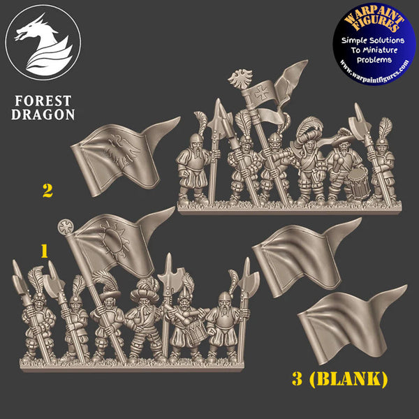 10mm 3D Printed Imperial Halberdiers For Warmaster (Warpaint Figures)