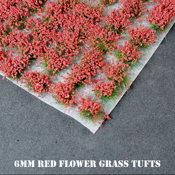 Warpaint Figures - 6mm Red Flower Grass Tufts For Wargaming Basing